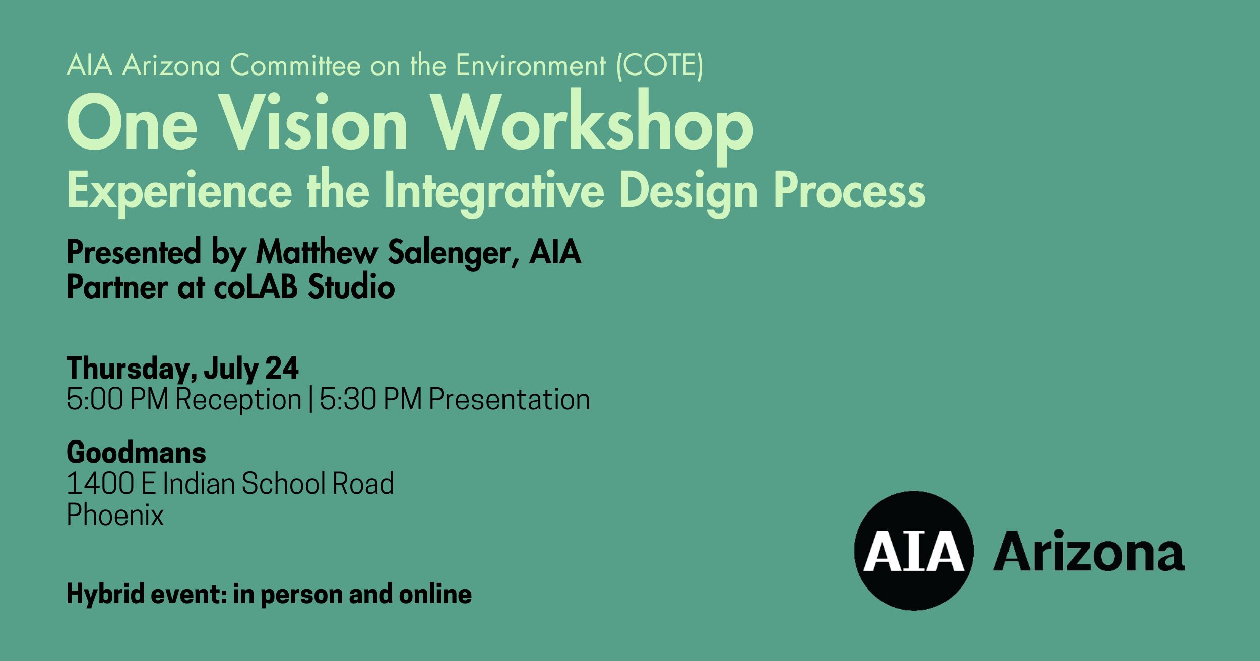 One Vision Workshop: Experience the Integrative Design Process - AIA ...