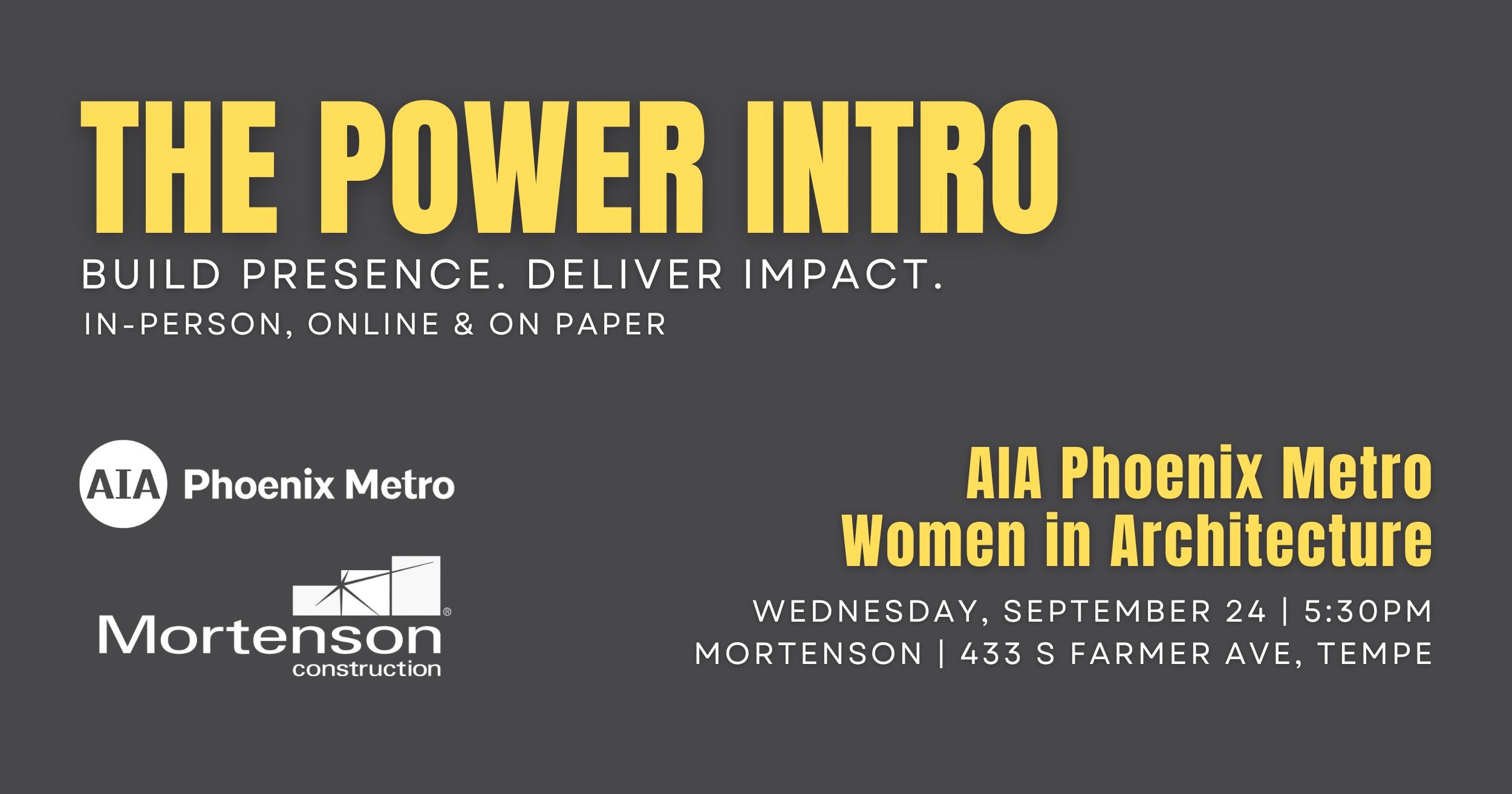 AIA Phoenix Metro Women in Architecture: The Power Intro - AIA Arizona