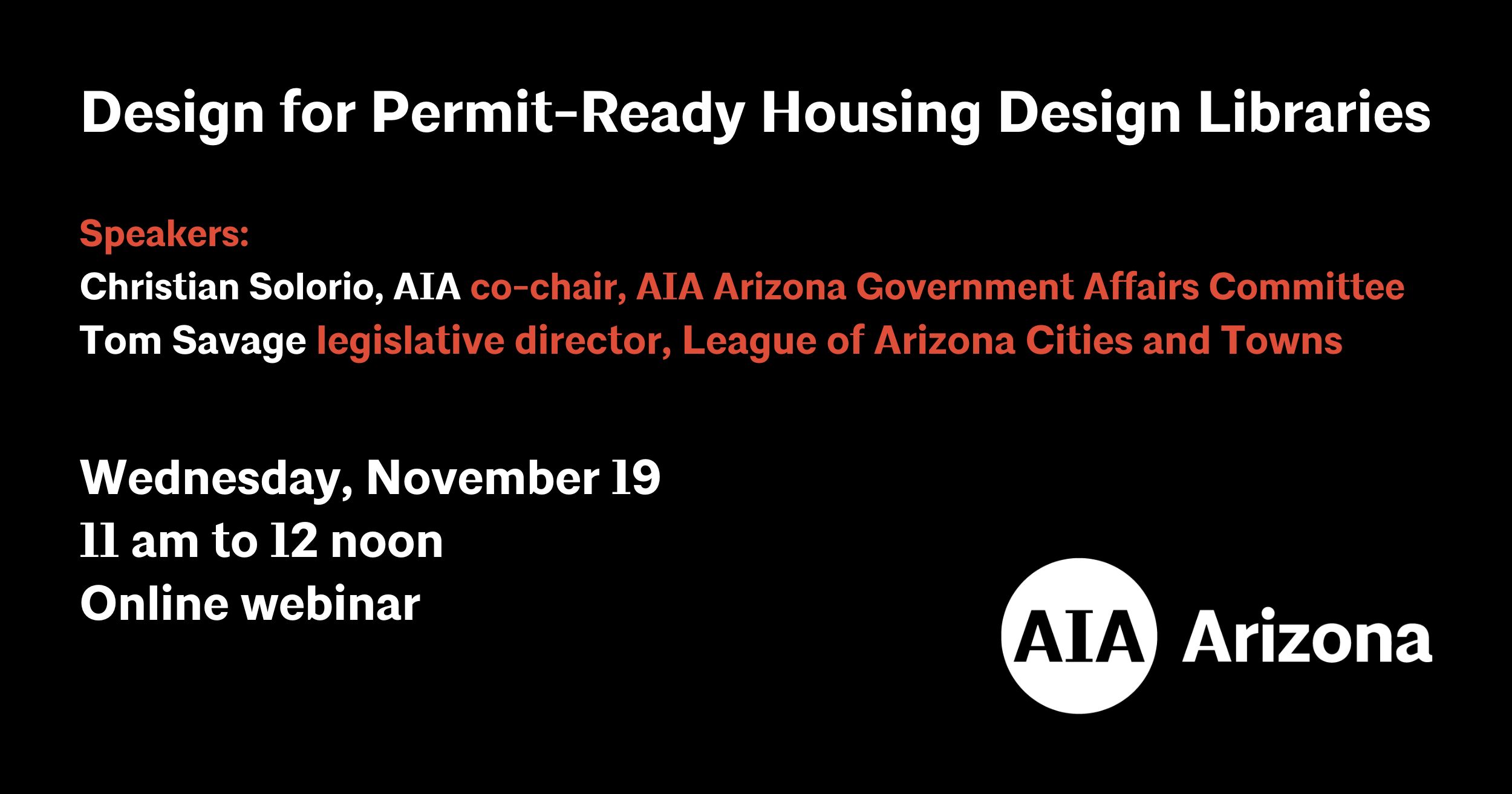 Design for Permit-Ready Housing Design Libraries - AIA Arizona